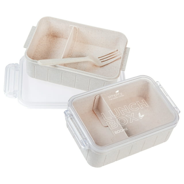 Simplify 2 Pack Eco-Friendly Natural Reusable Lunch Box Set - Walmart.com