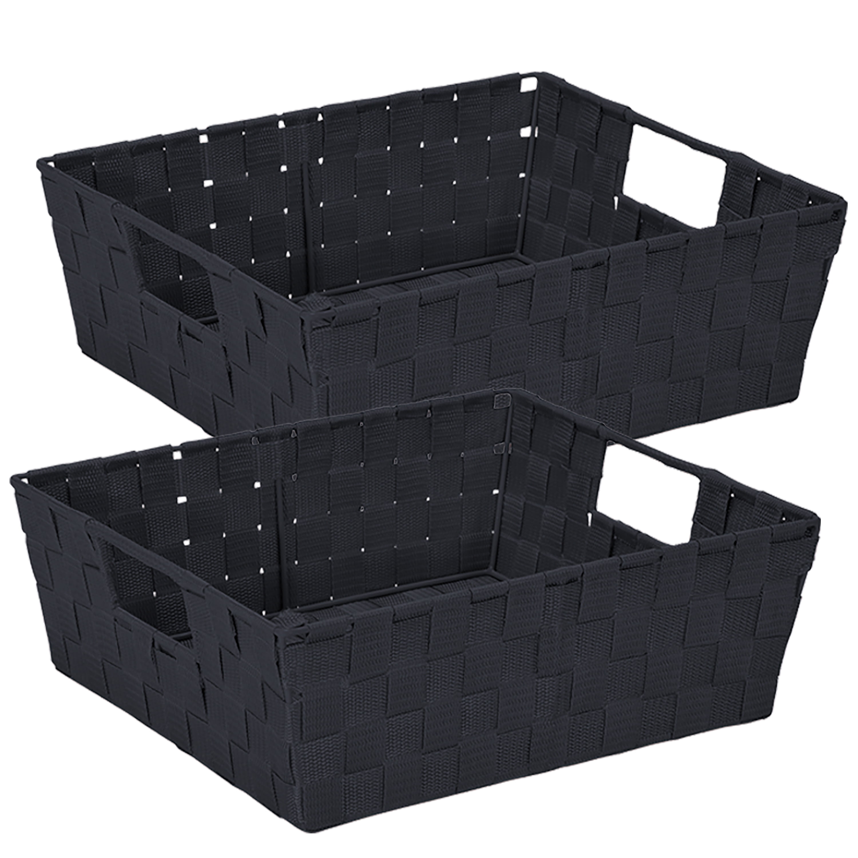 Simplify 2 Pack Large Non Woven Shelf Storage Basket, Black - Walmart.com