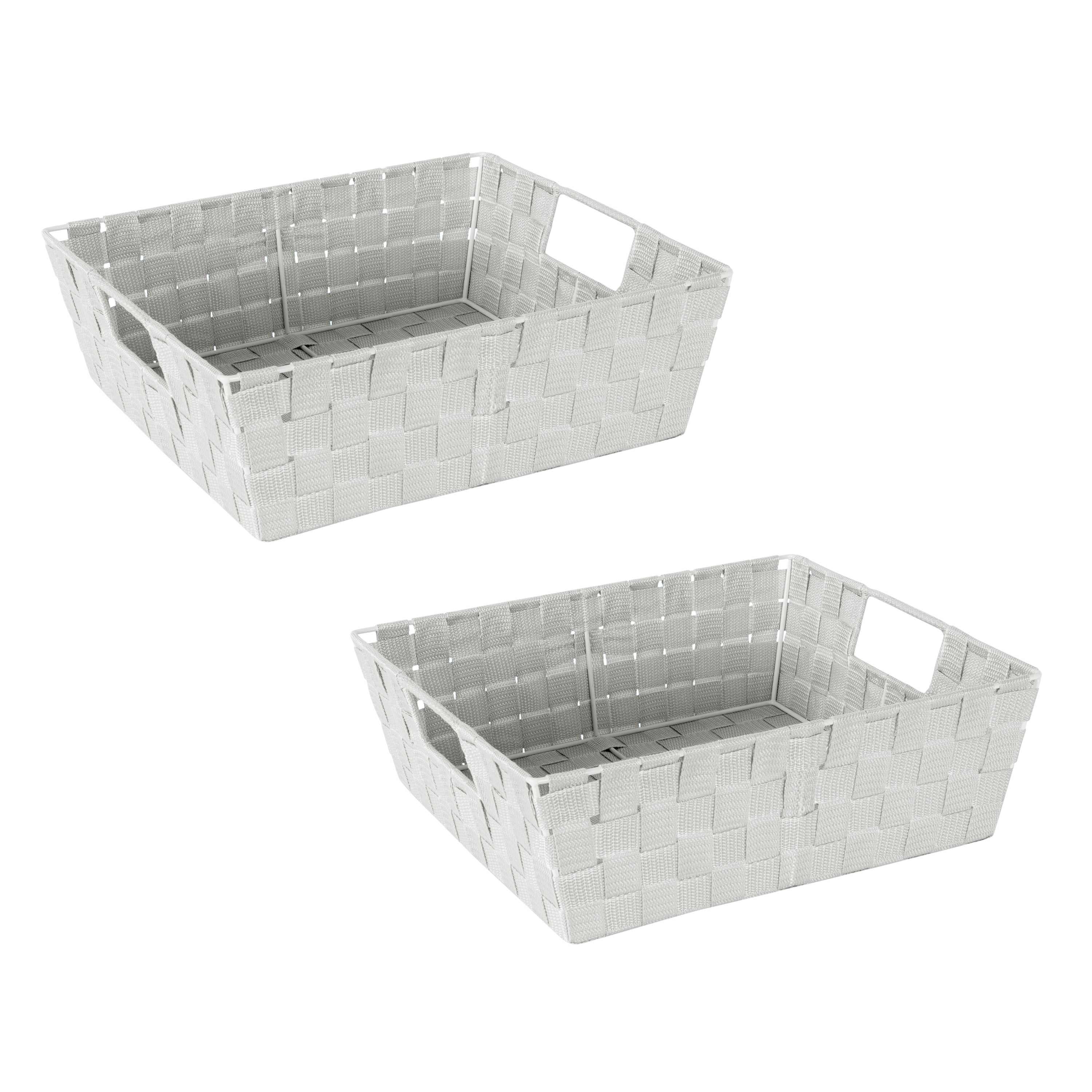 Simplify 2 Pack Shelf Storage Baskets in Woven Heather Grey - Walmart.com