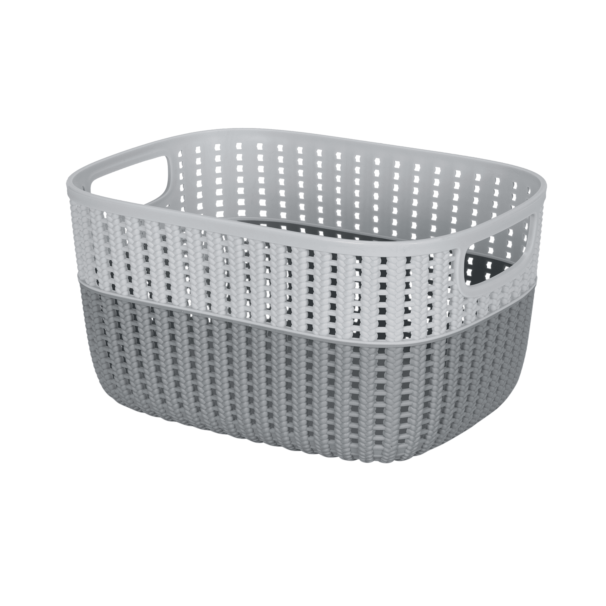 Simplify 2-Tone Decorative Plastic Storage Basket in Grey - Walmart.com