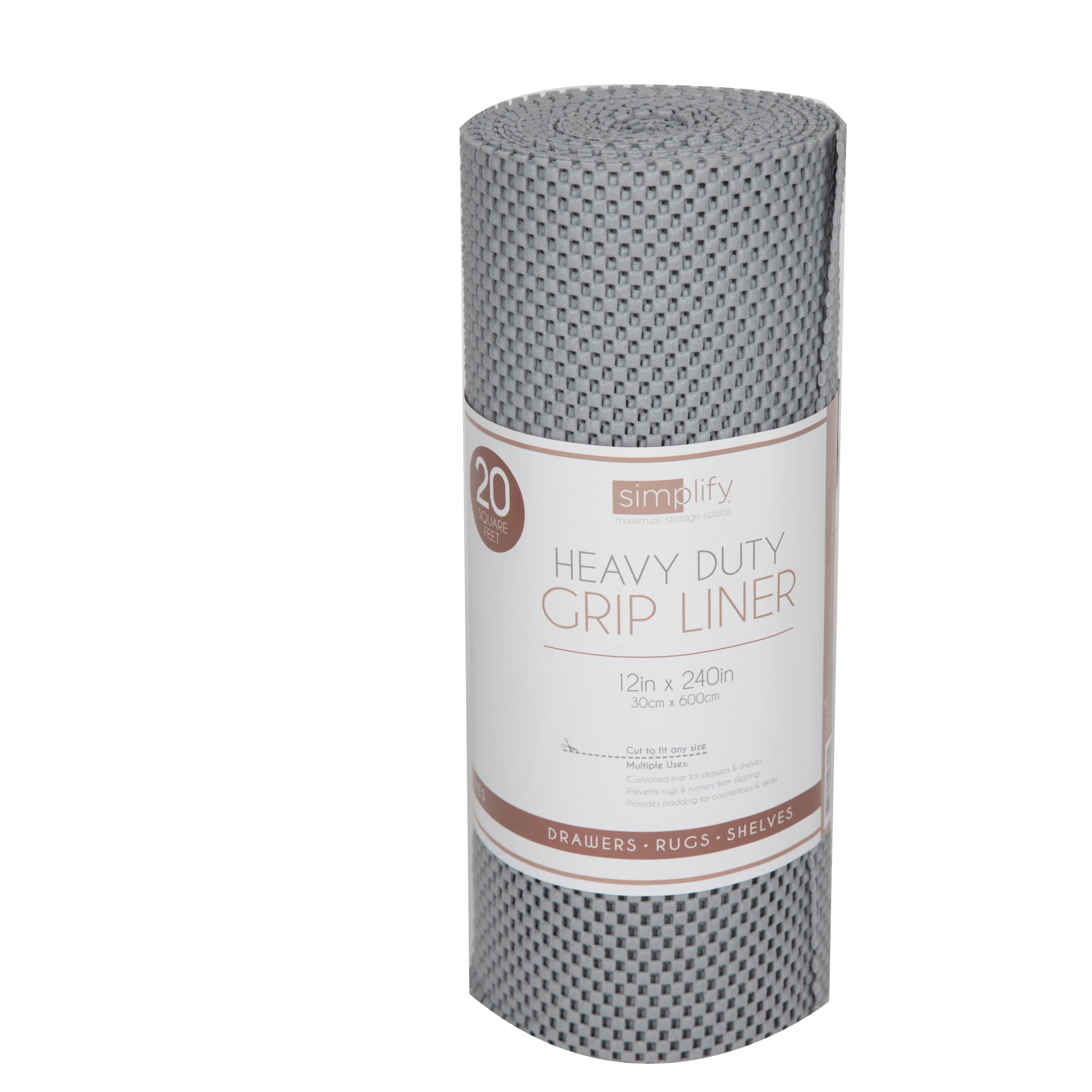 Simplify 20FT Roll Heavy Duty PVC Grip Liner in Grey - Walmart.com