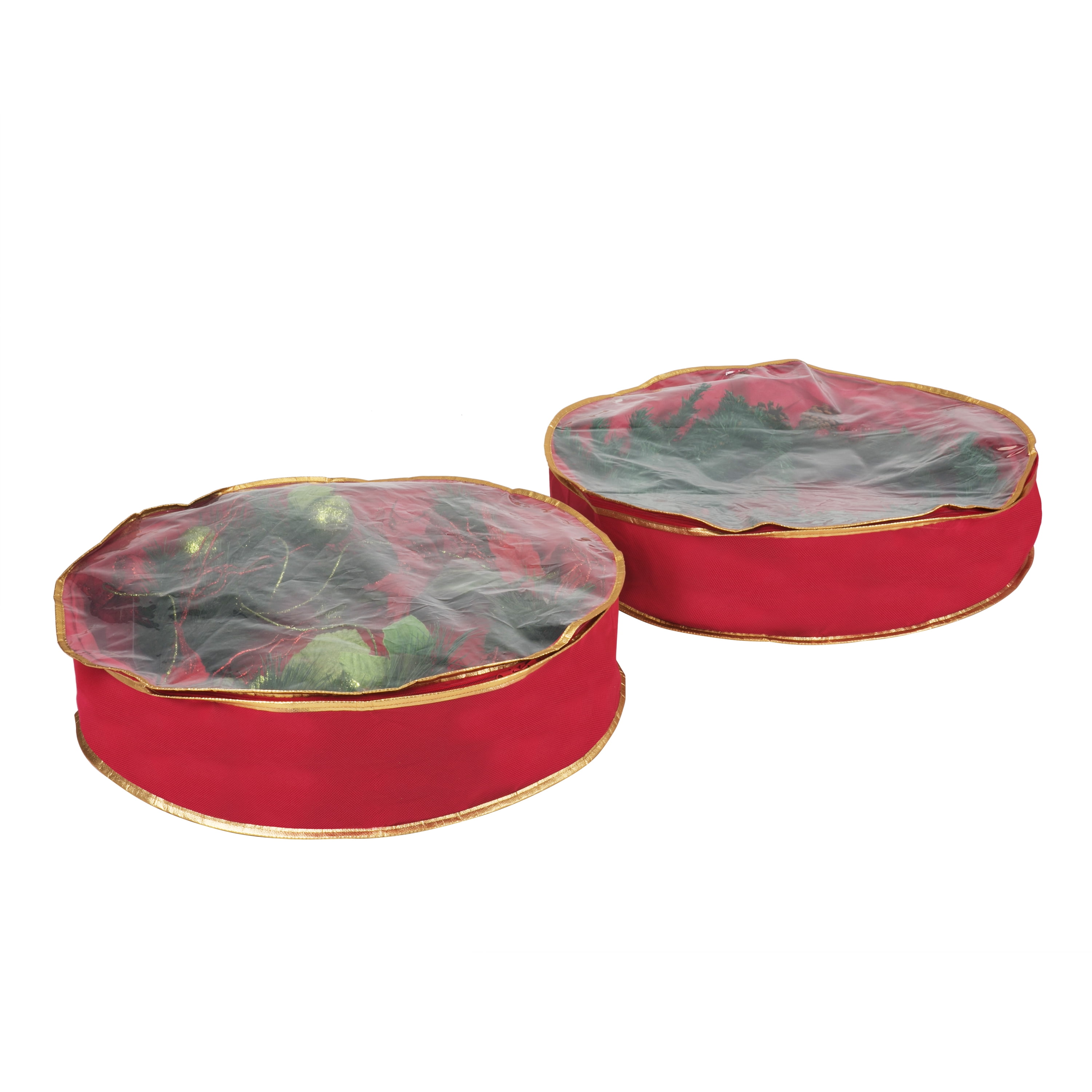 Simplify 24" x 6" Christmas Holiday Wreath Bag, 2-Pack, Red Nonwoven ...