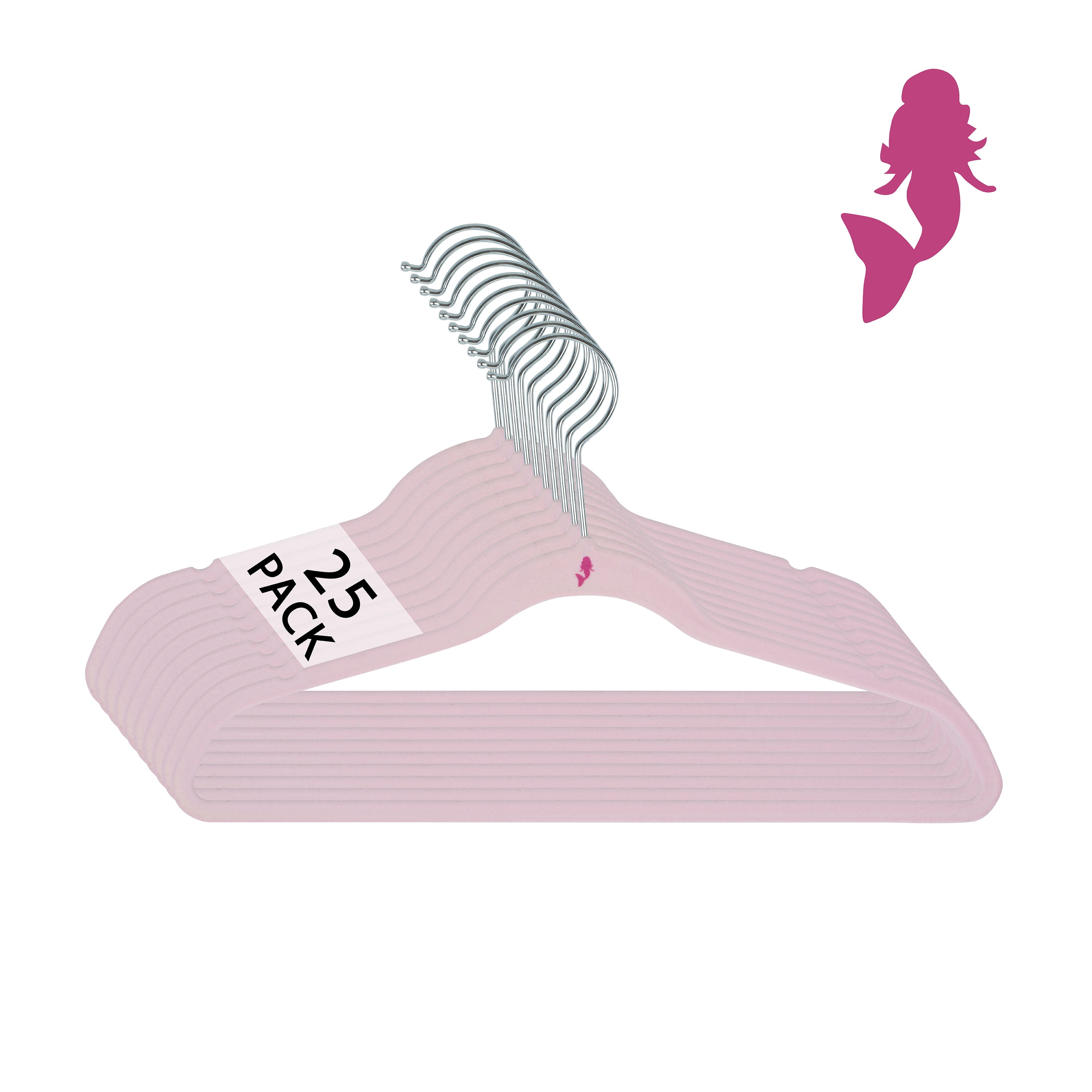 Simplify 25 Pack Kids Velvet Child Clothes Shirt Hangers, Blush Pink ...