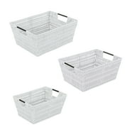 Simplify 6 Pack Plastic Organizing Storage Basket Set, Black - Walmart.com