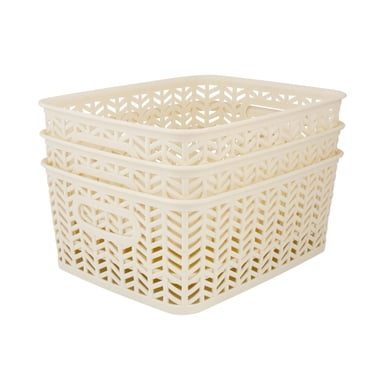Simplify 2 Tone Small Plastic Storage Basket, Gray - Walmart.com