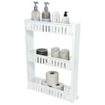 Simplify 3 Tier Slim Slide Out Storage Cart in White for Closets and ...
