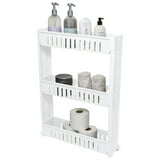 Simplify 3 Tier Slim Slide Out Storage Cart in White for Closets and ...