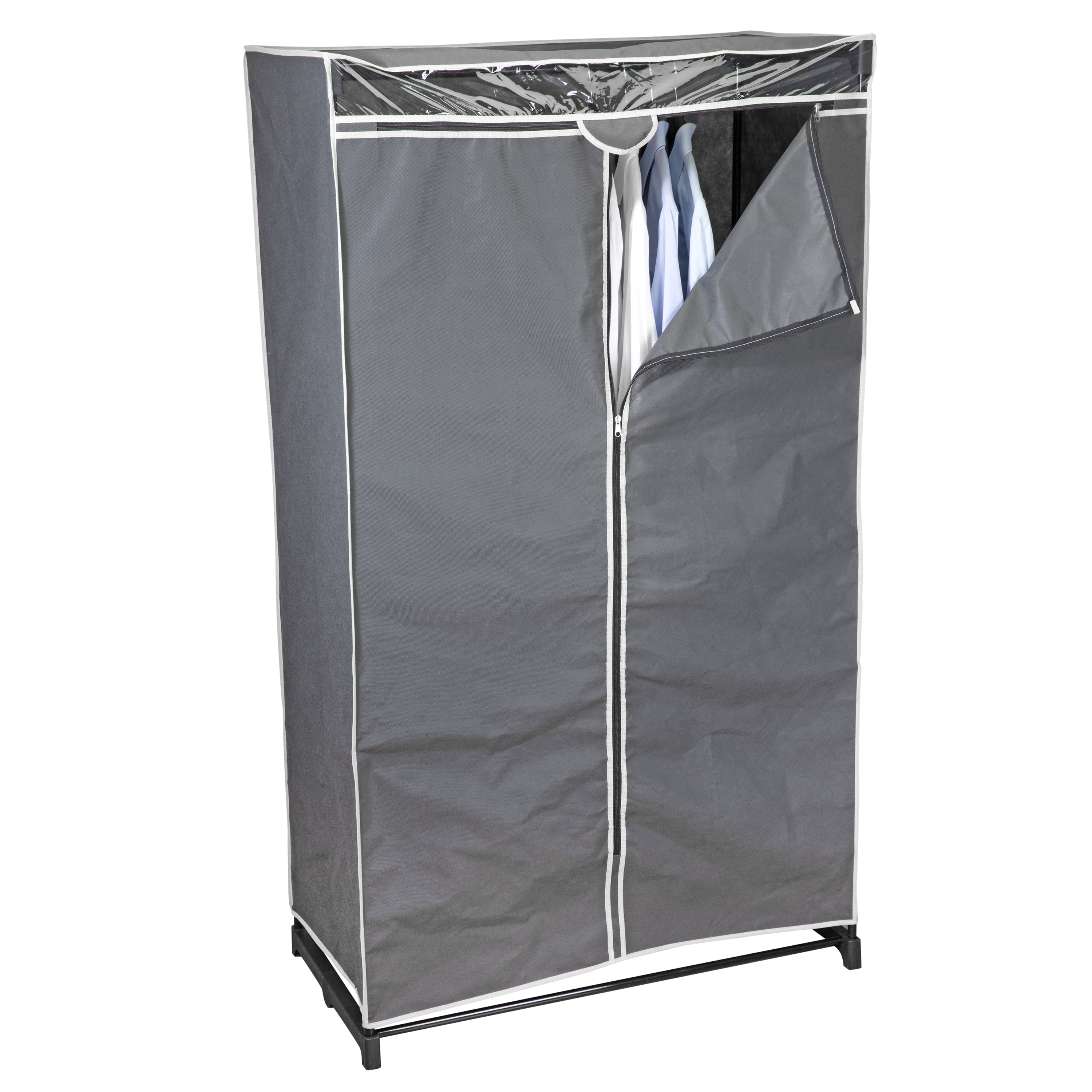 Simplify 36" Wide Portable Storage Closet in Grey, 63" x 36" x 19 ...