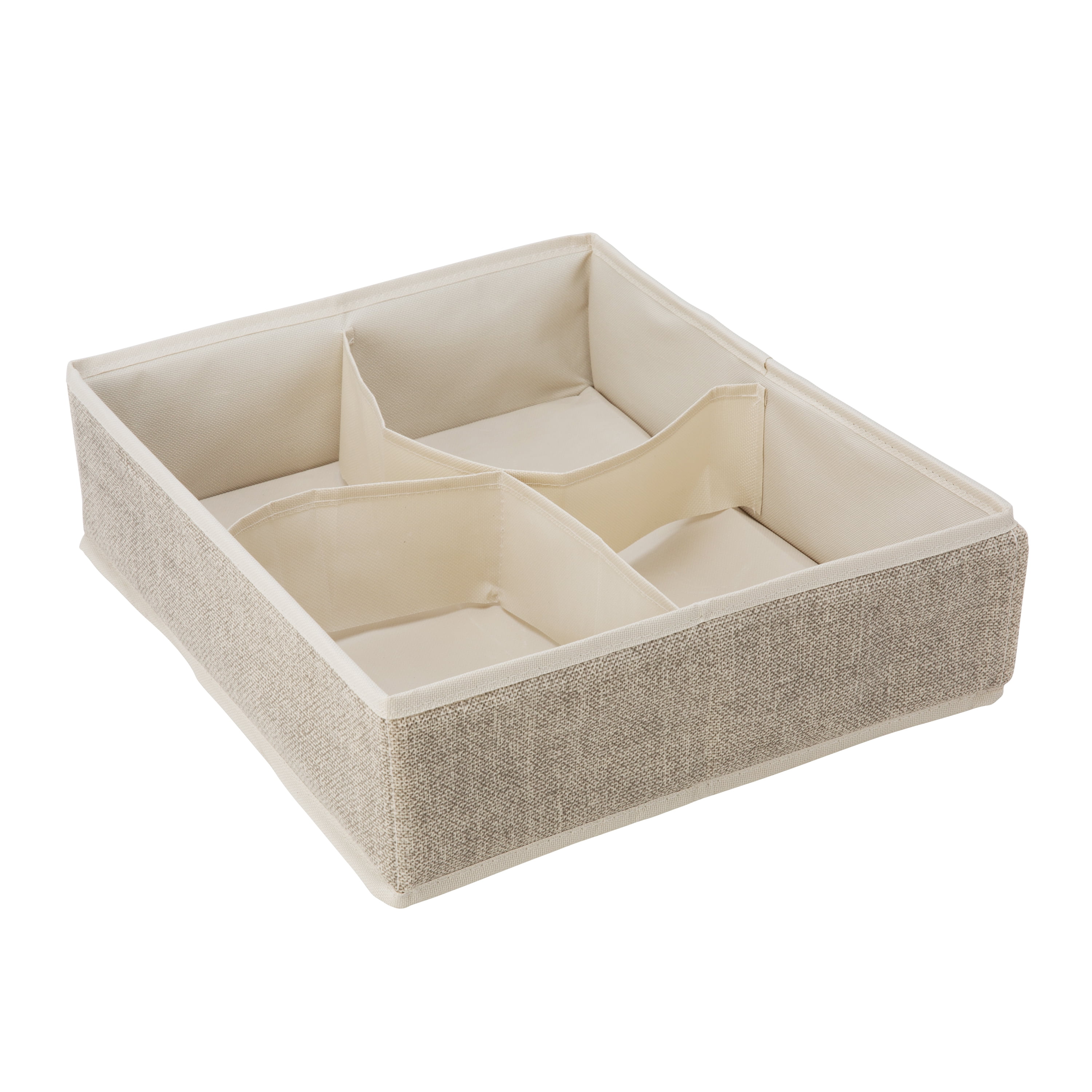 Simplify 4 Compartment Closet Drawer Organizer in Faux Jute - Walmart.com