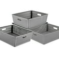 Simplify 4 Pack Slide 2 Stack It Shallow Plastic Storage Basket Tote in ...