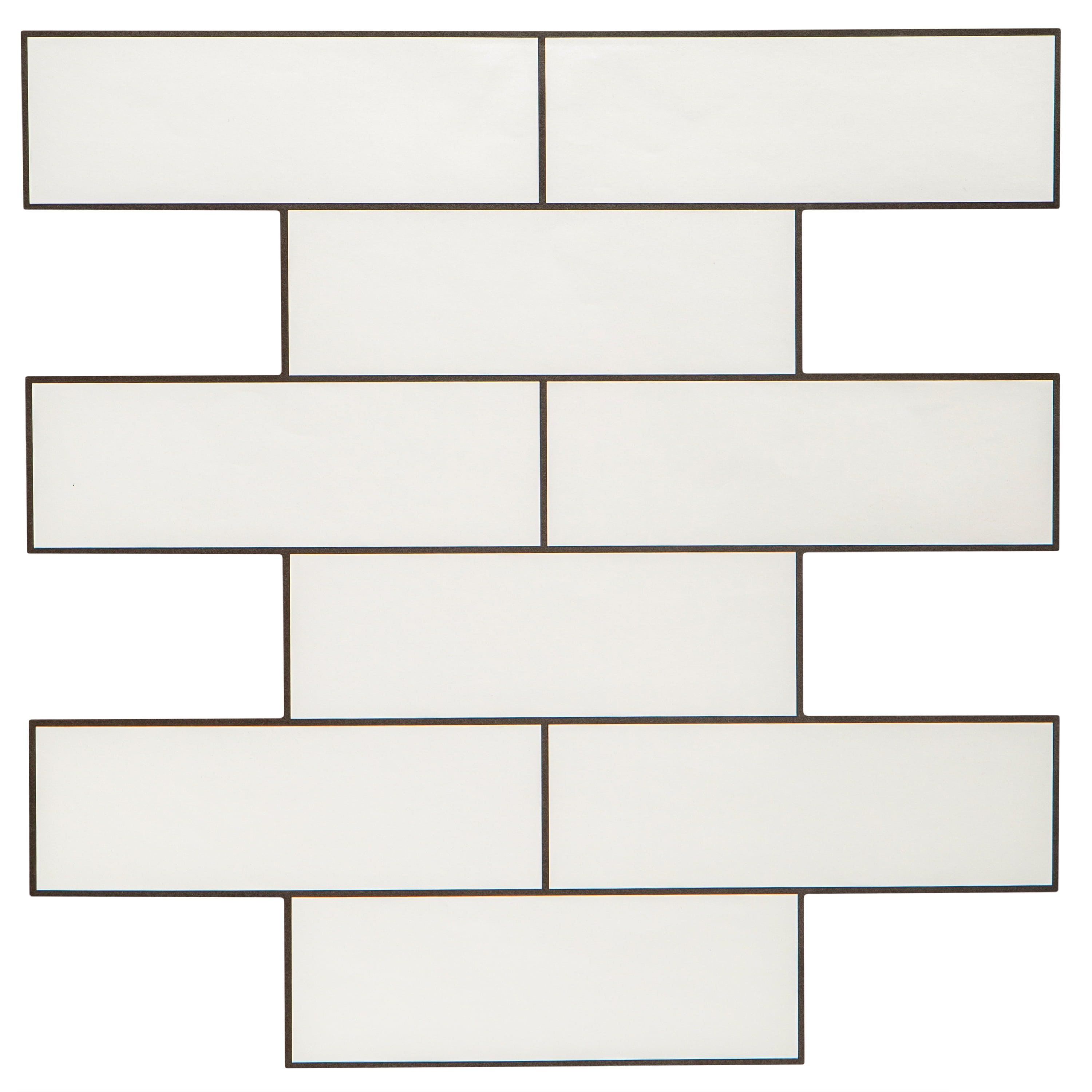 Simplify 4 Pack Subway Tile White Epoxide Peel and Stick Wall Tile ...