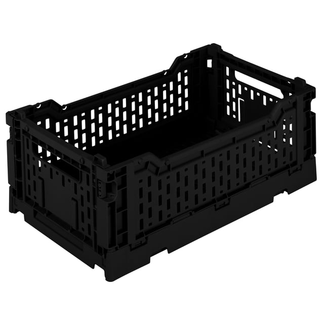 Simplify 4LT Collapsible Plastic Storage Crate in Black - Walmart.com