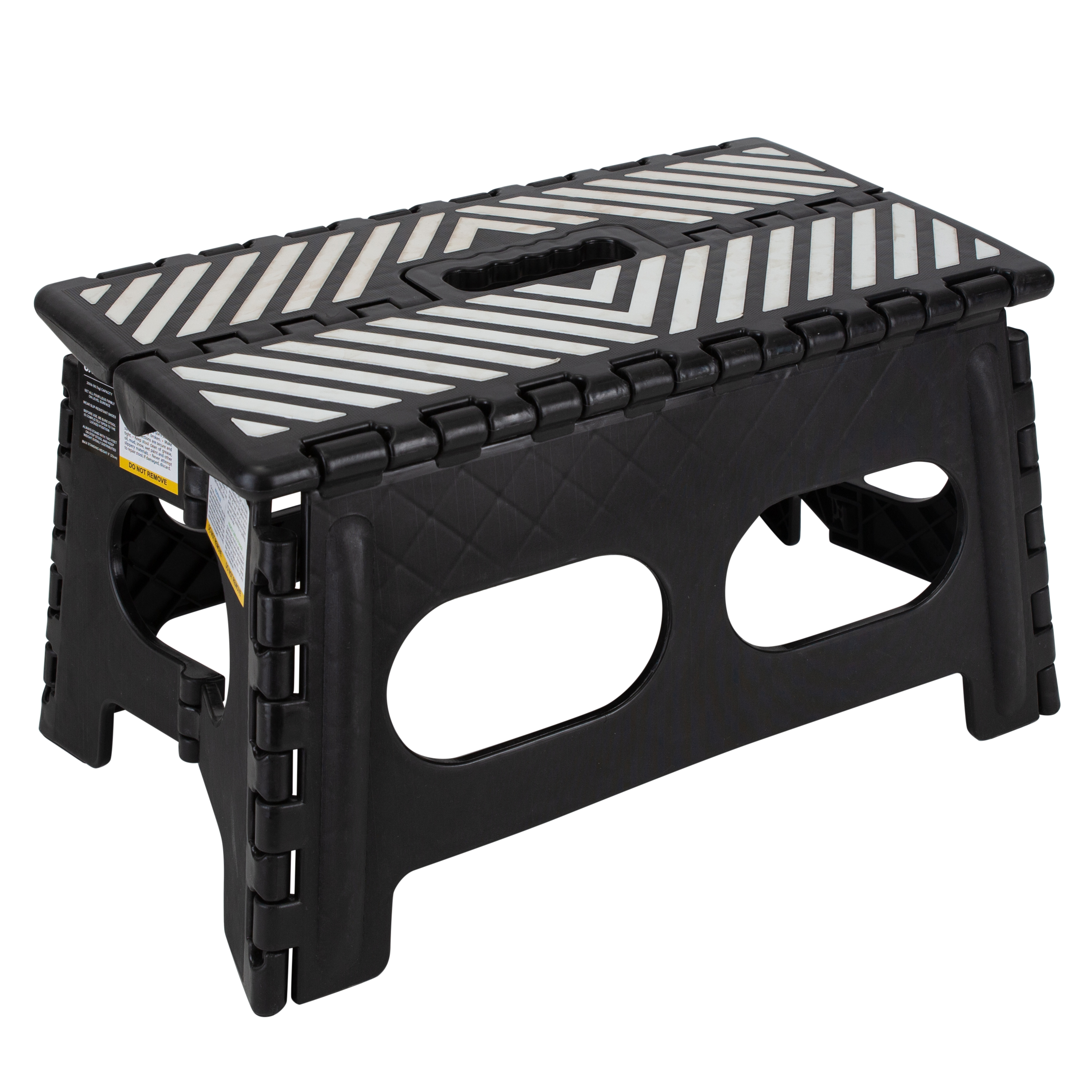 Simplify 9 Extra Wide 1 Step Plastic Folding Step Stool Black