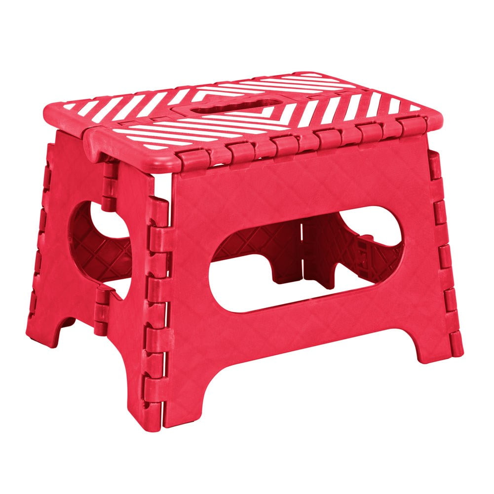 Simplify 9-inch Folding Step Stool, Red - Walmart.com