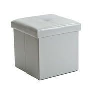Mainstays Collapsible Storage Ottoman, Black - Walmart.com