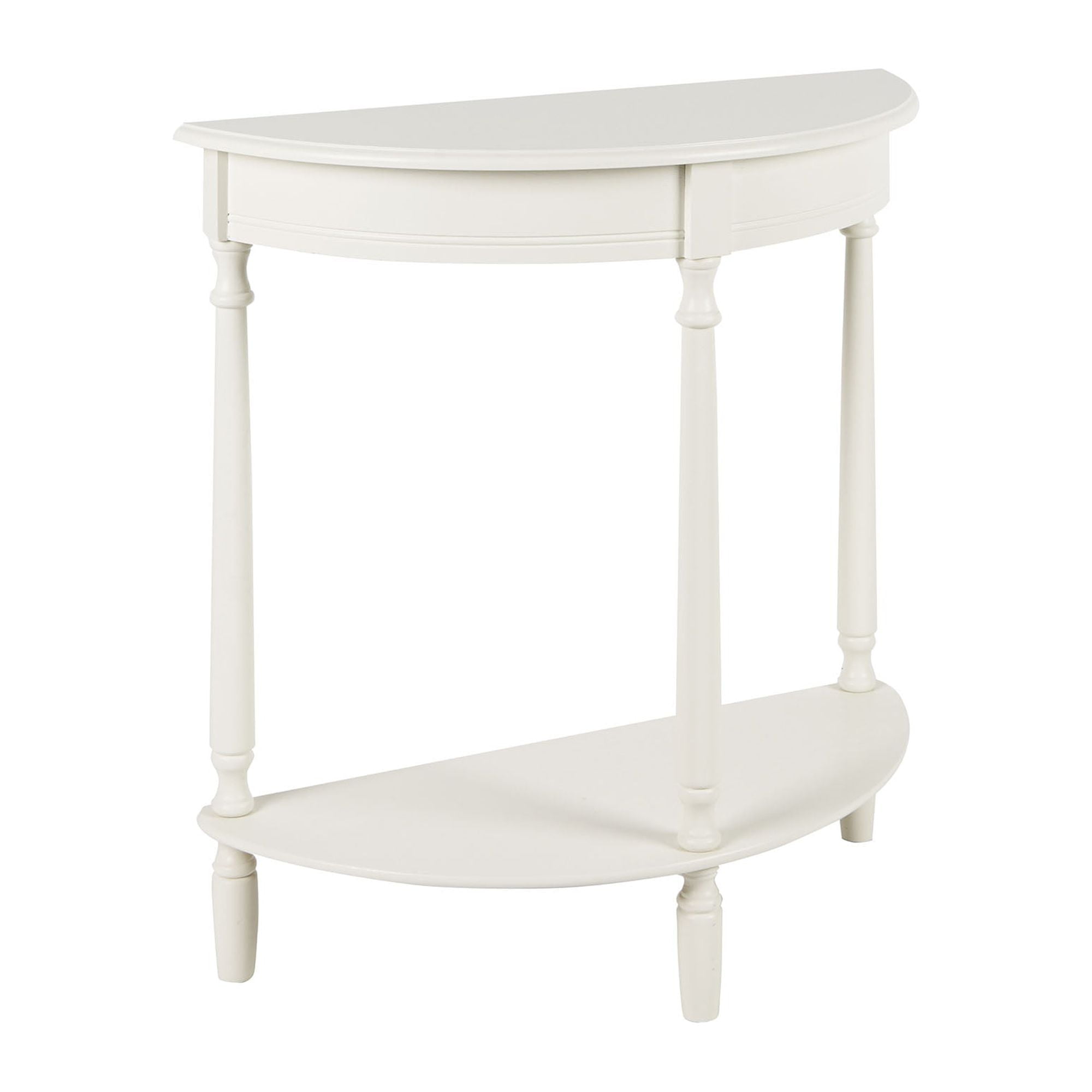 Simplify Half Round Wood Accent Table, Satin White Finish - Walmart.com