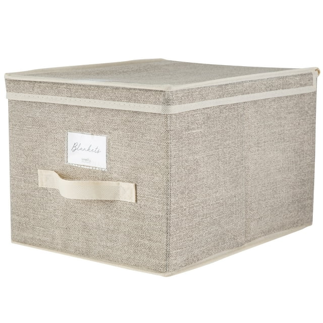 Simplify Large Storage Box in Faux Jute Beige - Walmart.com