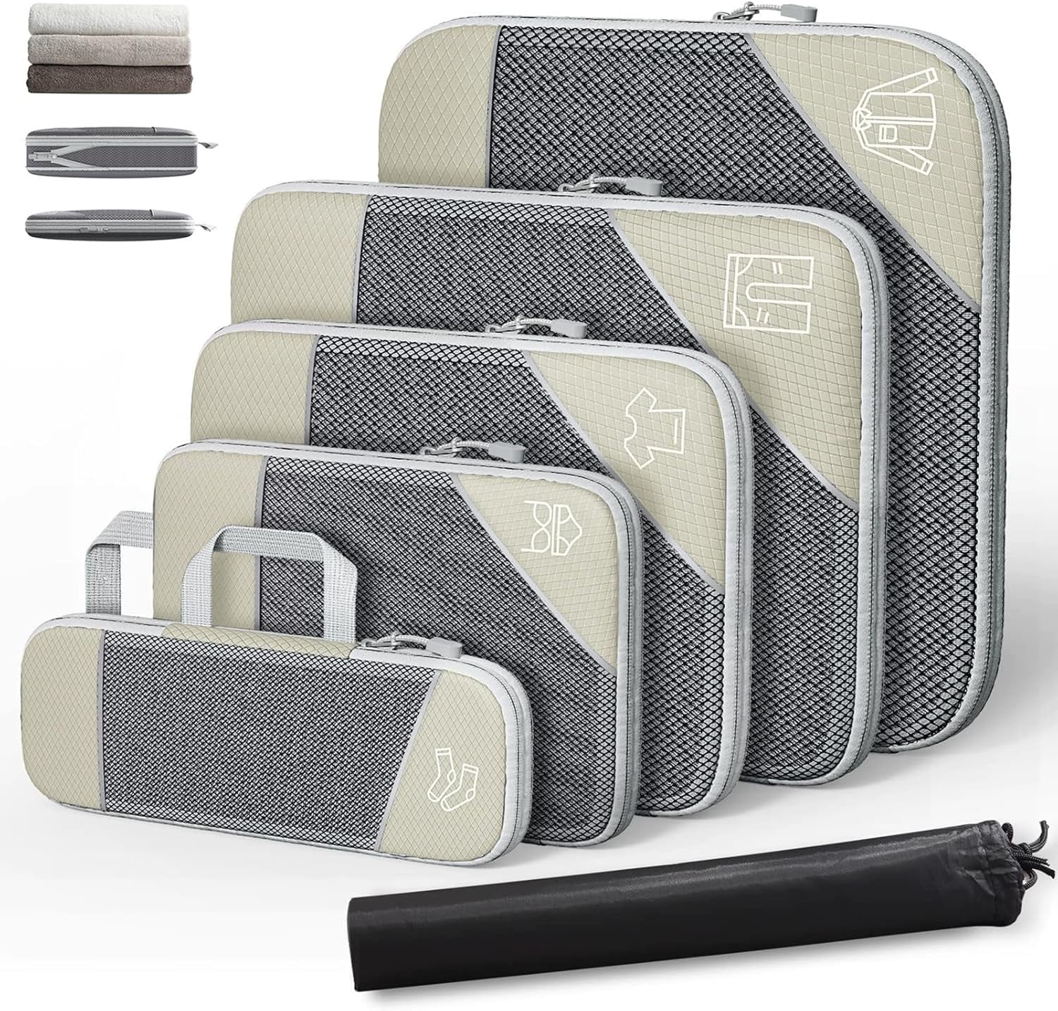 Simplify Living Compression Packing Cubes, 6 Set Double Zip Simplify ...