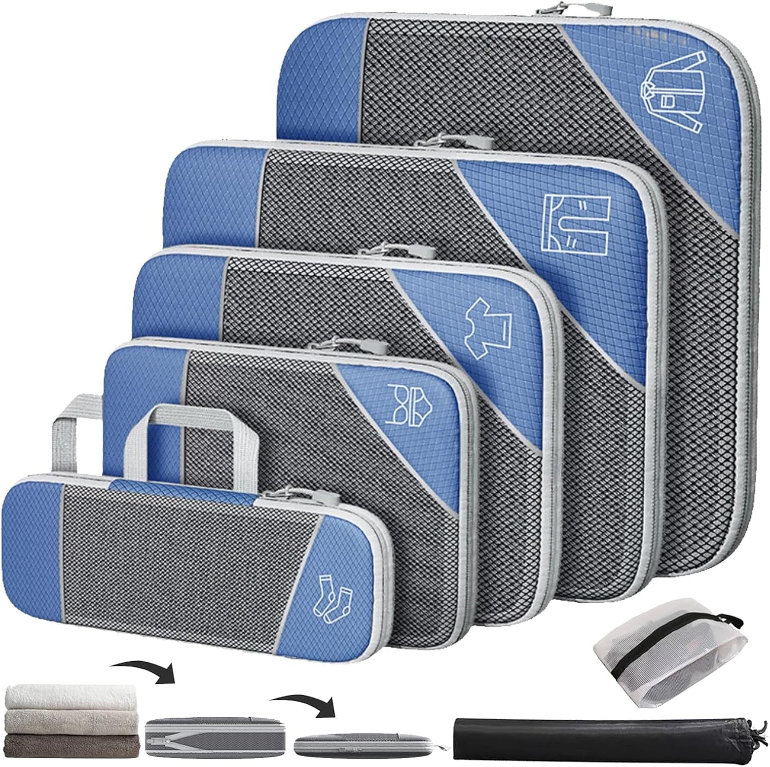 Simplify Living Compression Packing Cubes for Travel, Compressible ...