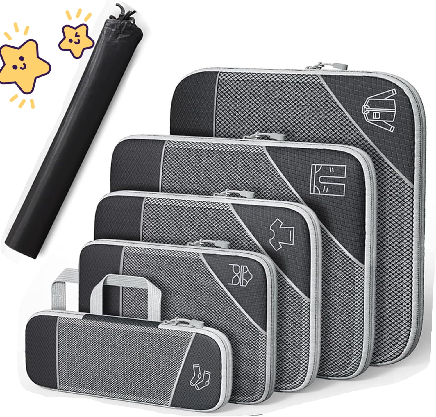 Simplify Living Compression Packing Cubes for Travel, Tripped ...