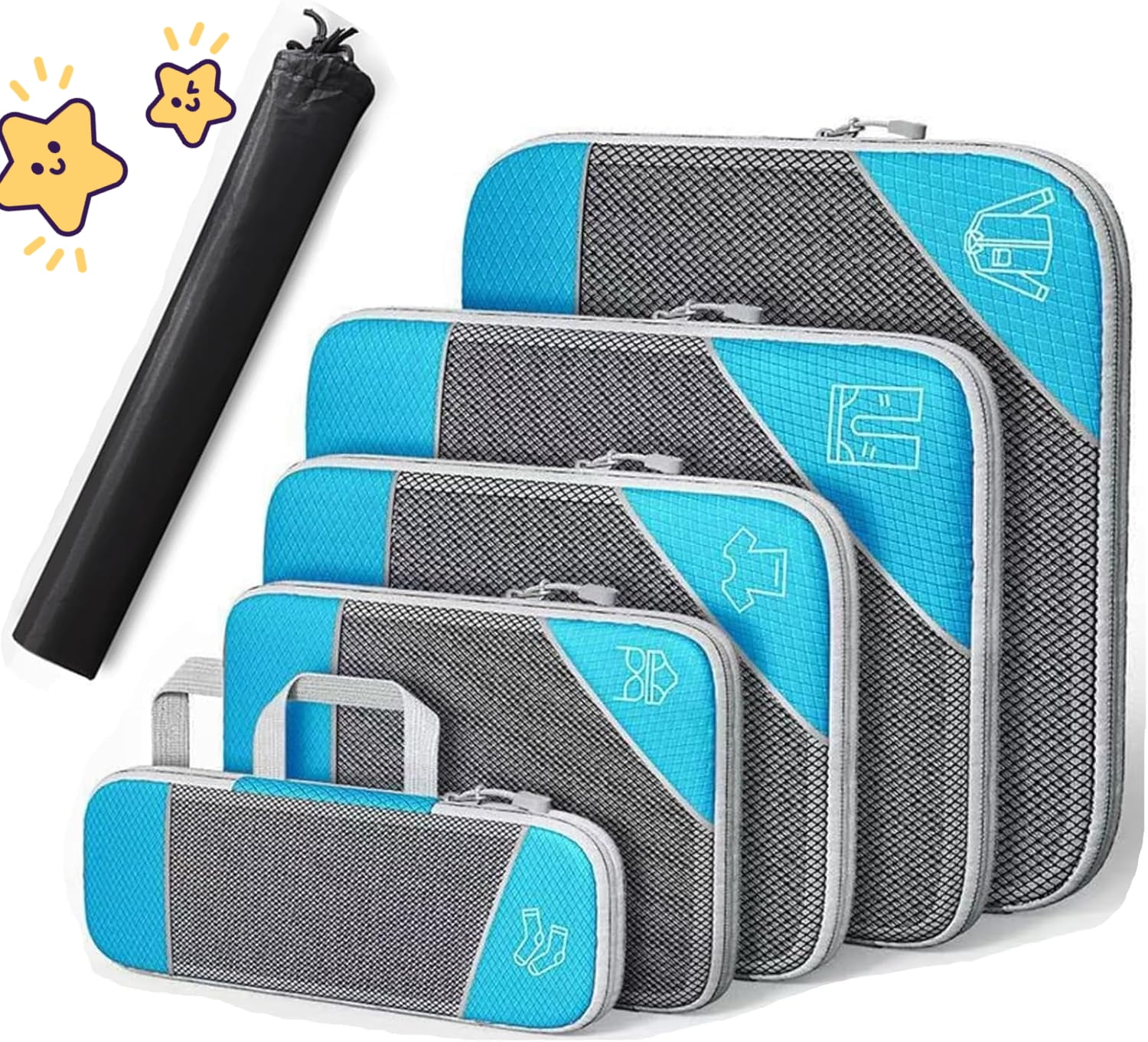 Simplify Living Compression Packing Cubes for Travel, Tripped ...