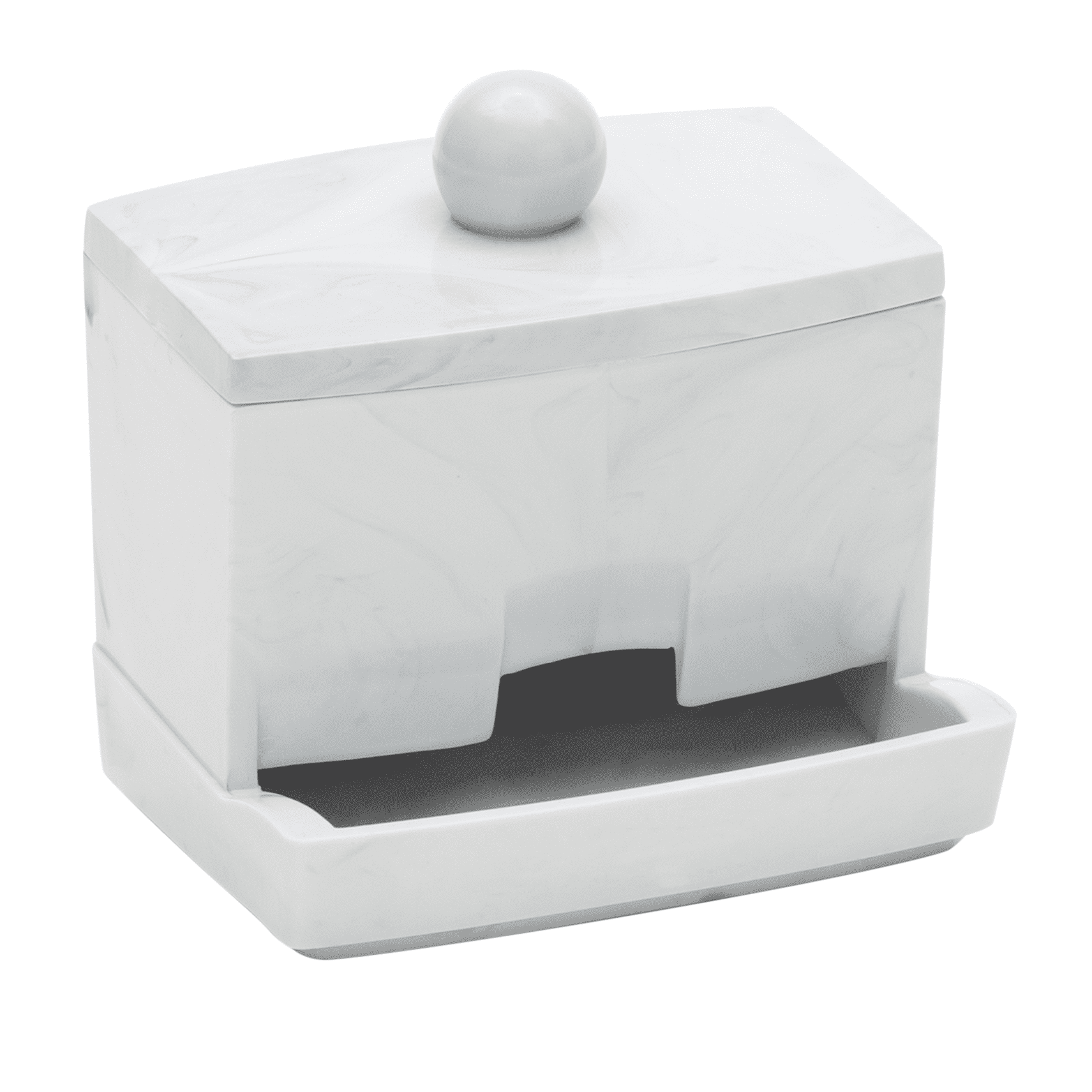 Simplify Q-Tip Box, Countertop Makeup Organizer, Marble - Walmart.com