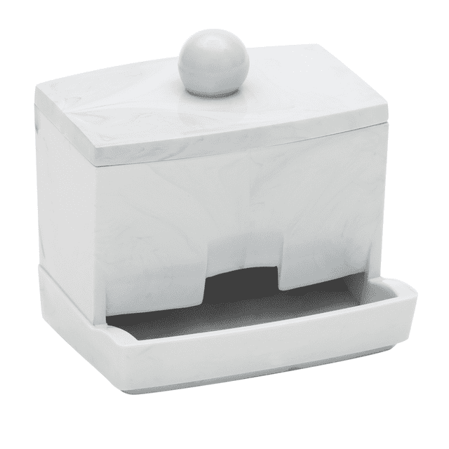 Simplify Q-Tip Box, Countertop Makeup Organizer, Marble - Walmart.com