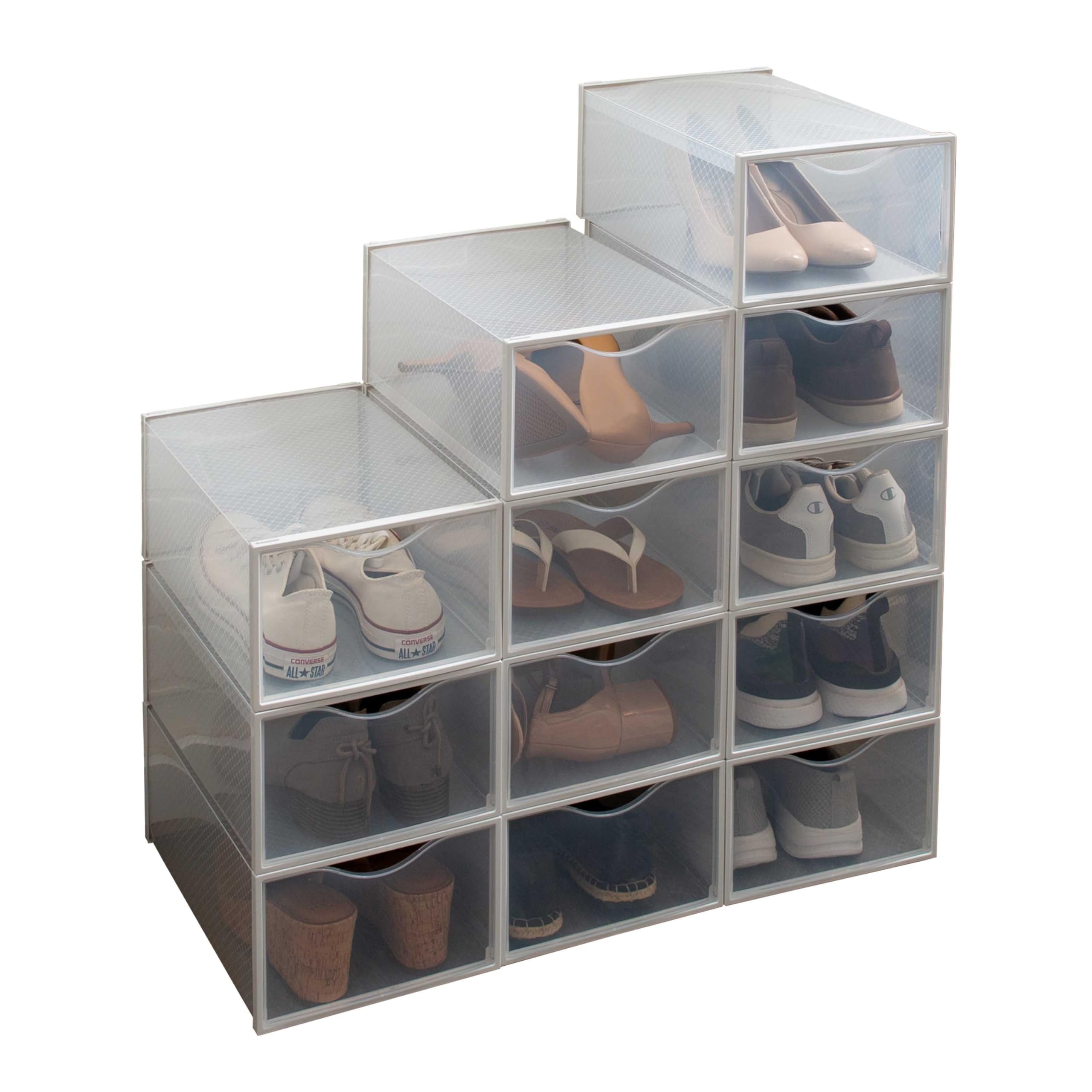 Simplify Set of 12 Stackable Shoe Boxes | Customizable | Fits Size 11 ...