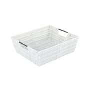 Simplify 2 Pack Large Woven Shelf Storage Basket in Grey - Walmart.com