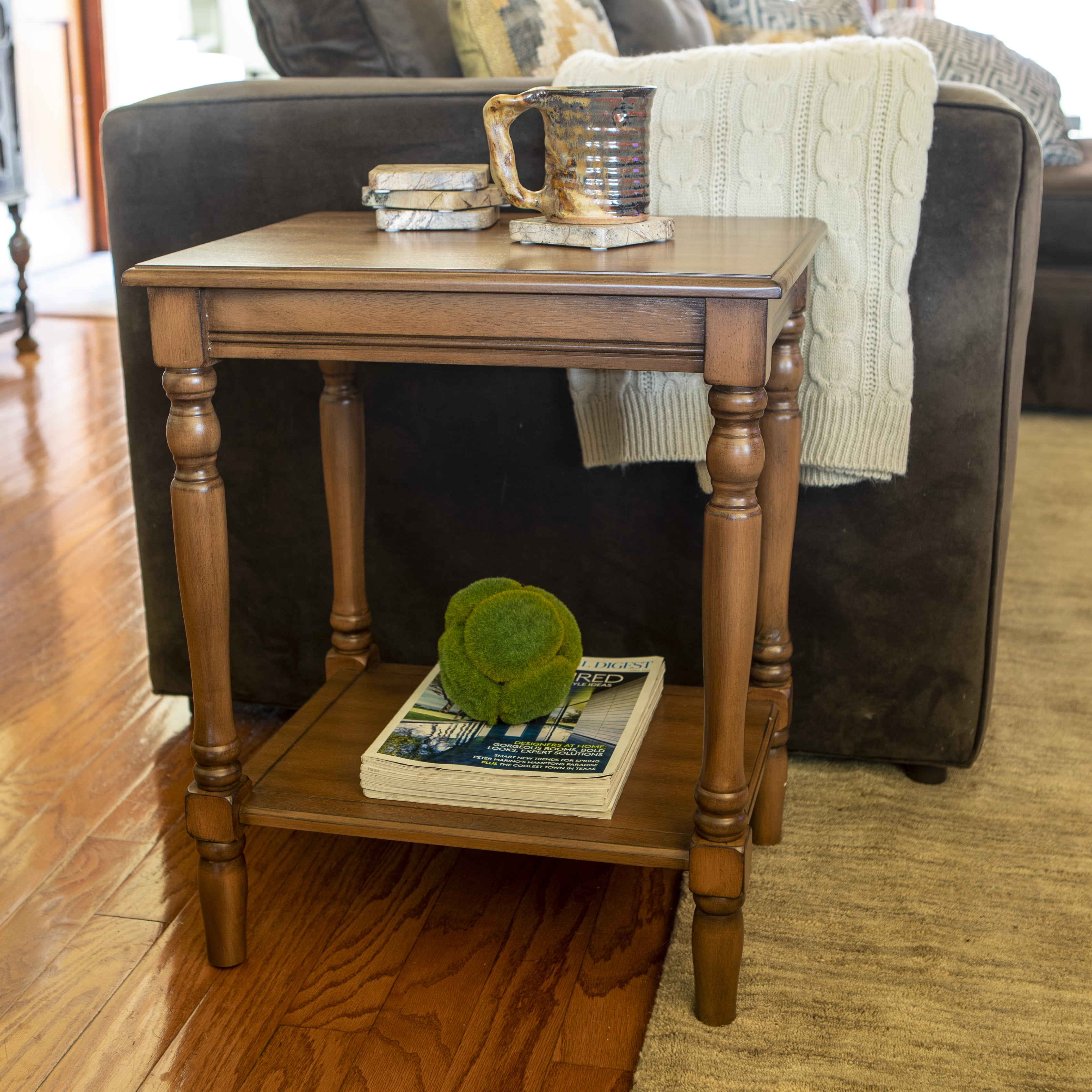 Simplify Square End Table with Shelf - Walmart.com