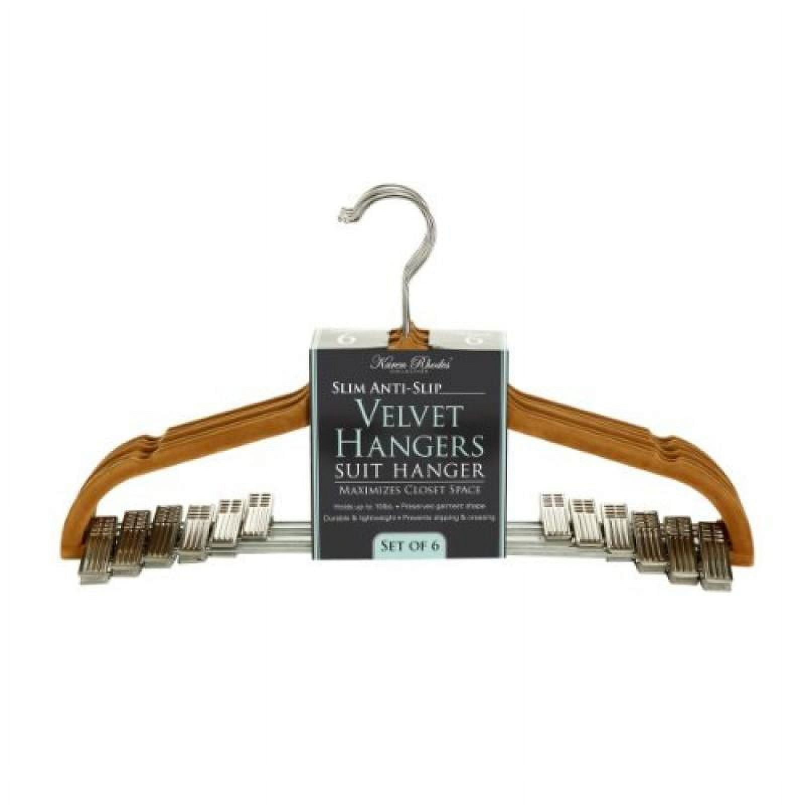 Simplify Velvet, Plastic and Metal Clothing Hangers with Clips, 6 Pack ...
