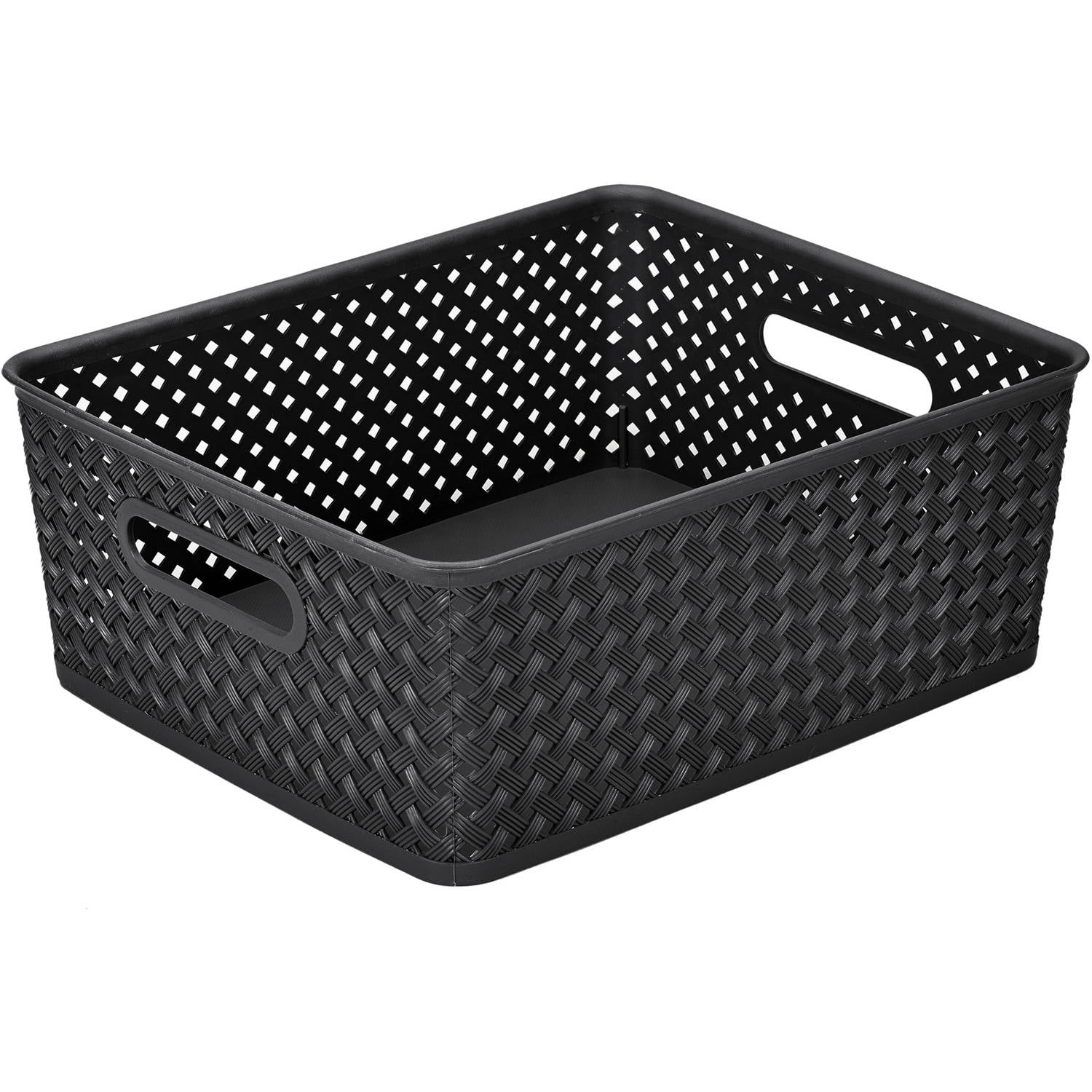 Simplify's Medium Resin Wicker Storage Bin - Walmart.com