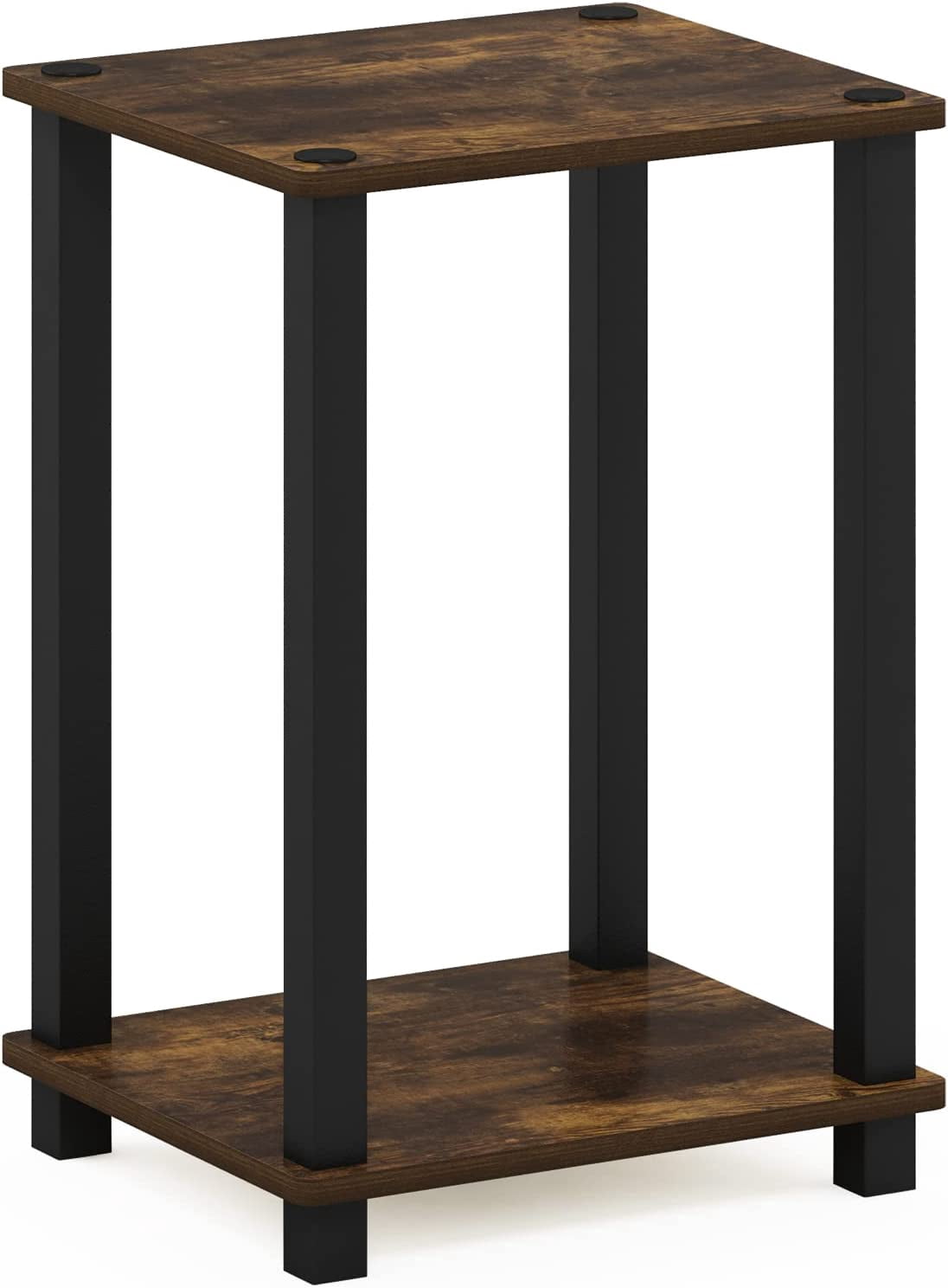 Simplistic 1-Tier End Side Night Stand/Bedside Table with Plastic Poles ...