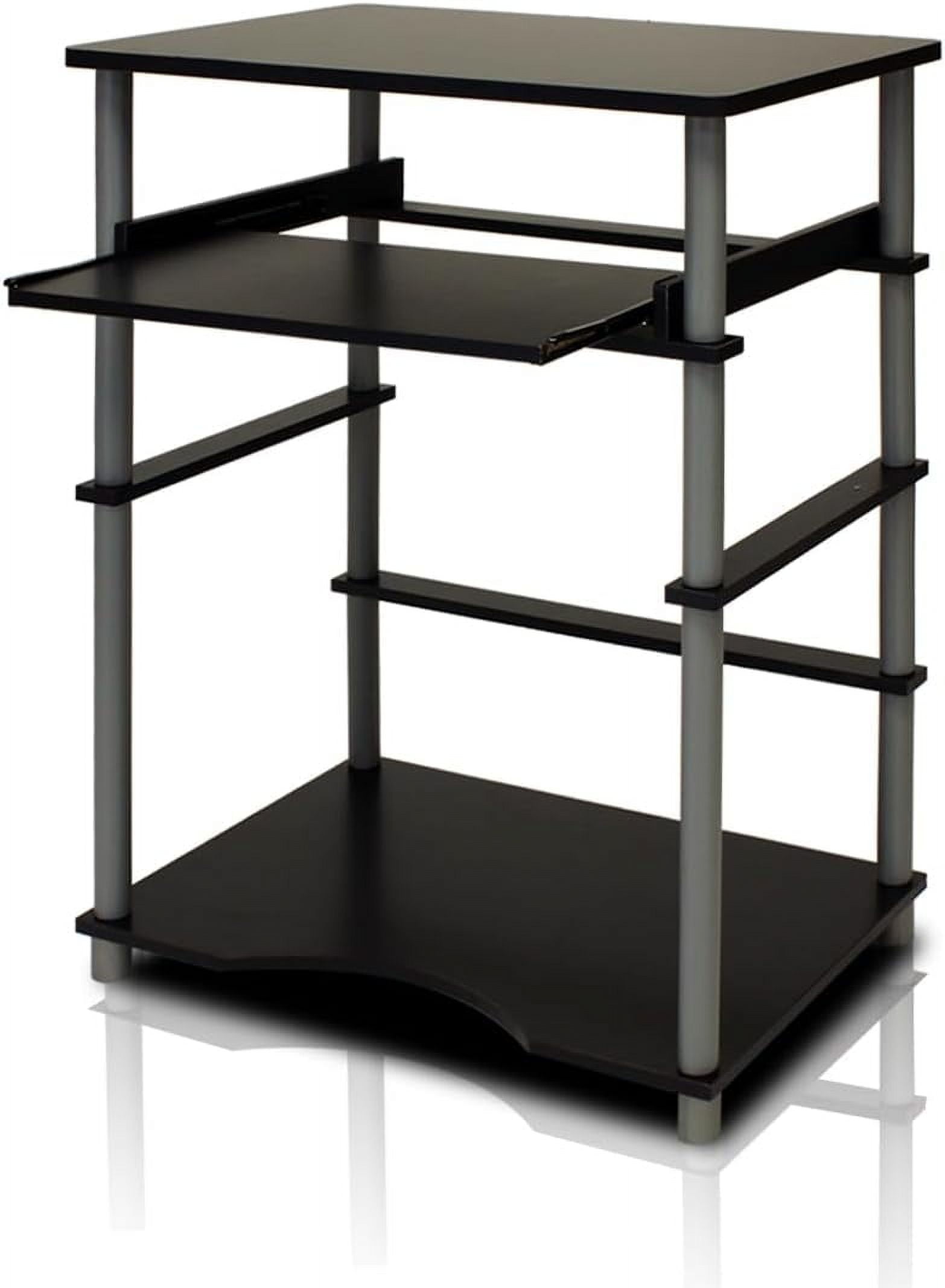 Simplistic Easy Assembly Computer Desk, With Keyboard Tray, Espresso ...