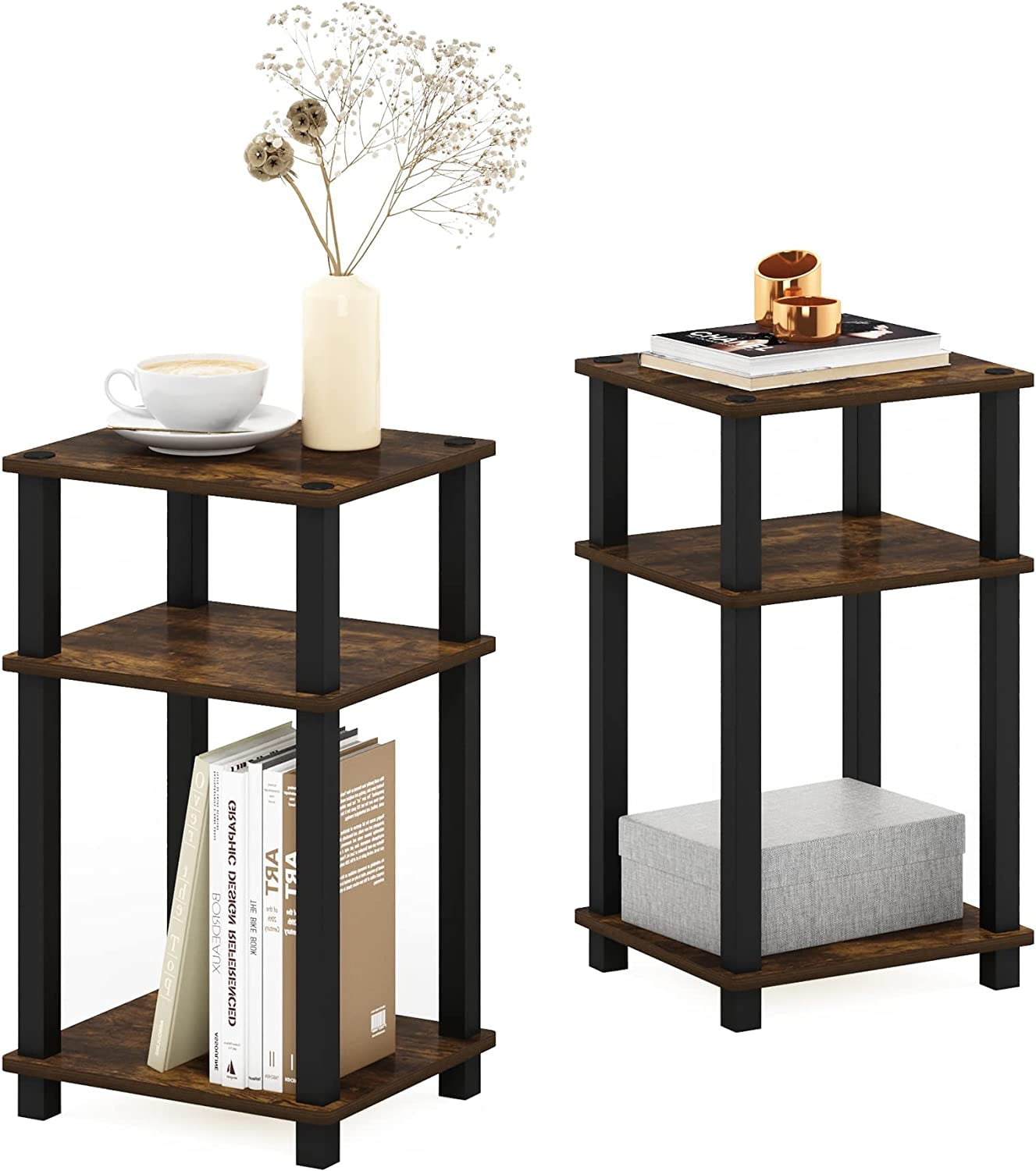 Simplistic End Side Night Stand/Bedside Table with Plastic Tubes, 1 ...