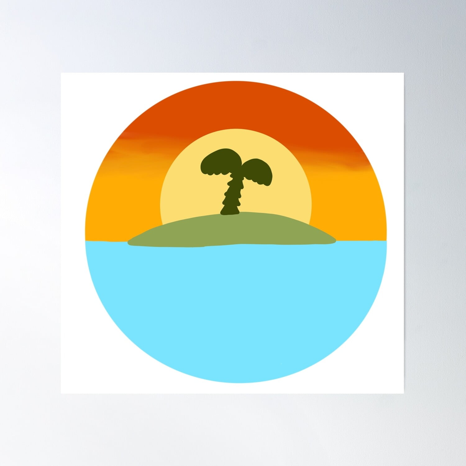 Simplistic Sunset Poster Wall Art, Modern Wall Decor, 24x24 UNFRAMED ...