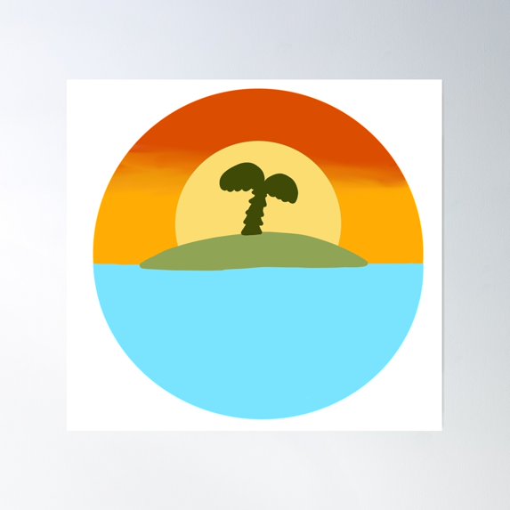 Simplistic Sunset Poster Wall Art, Modern Wall Decor, 24x24 UNFRAMED ...