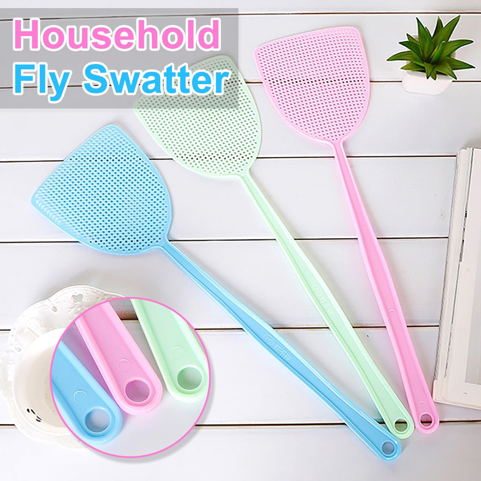 Simplmasygenix Fly Swatter,3 Pack Plastic Heavy Duty Manual Fly Killer ...