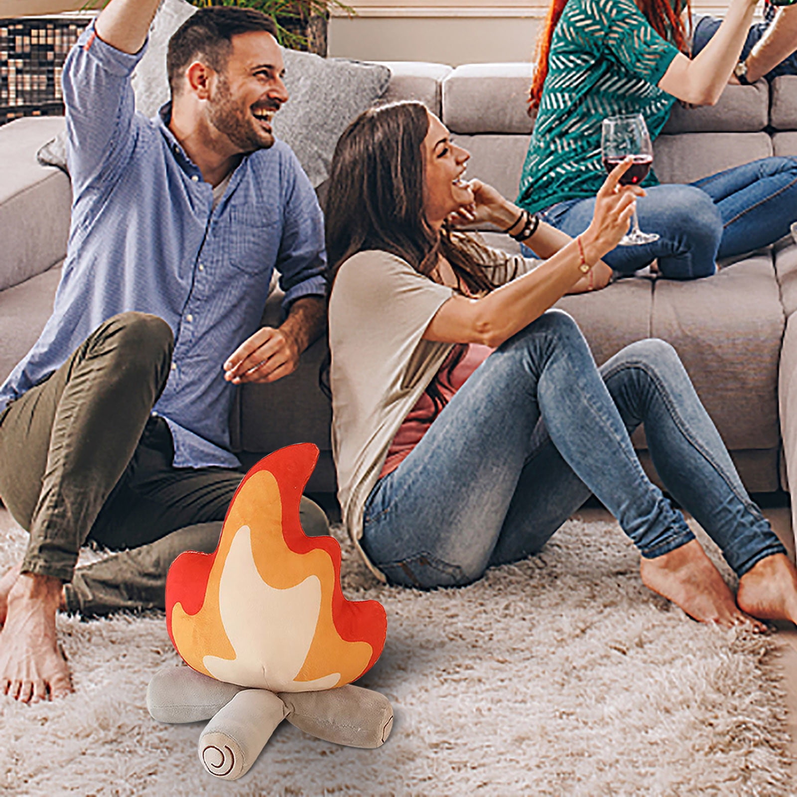 Simplmasygenix Funny Campfire Plush Toys, Soft Simulation Bonfire ...