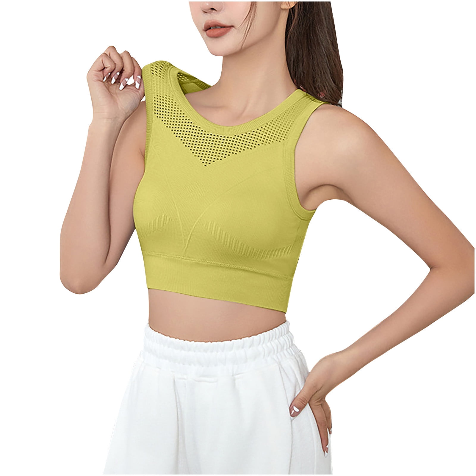 Simplmasygenix Sports Bras for Women High Support Seamless Racerback ...