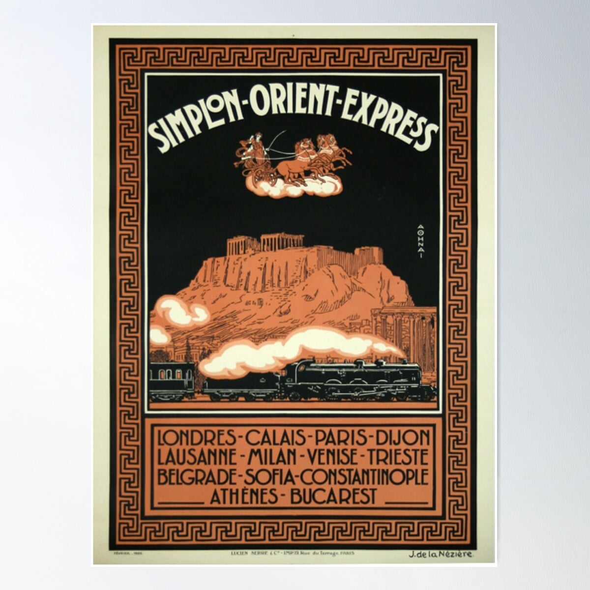 Simplon Orient Express - Vintage Train Travel Print Vintage Travel Art ...