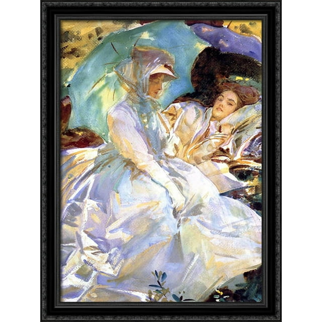 Simplon Pass: Reading 28x38 Large Black Ornate Wood Framed Canvas Art ...