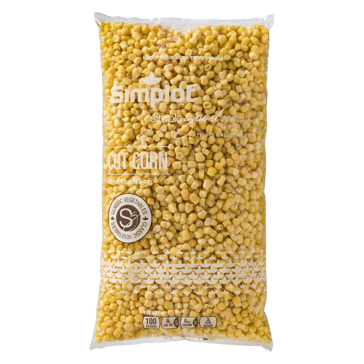Simplot Golden Jubilee Cut Corn - 40 oz. bag, 12 bags per case ...