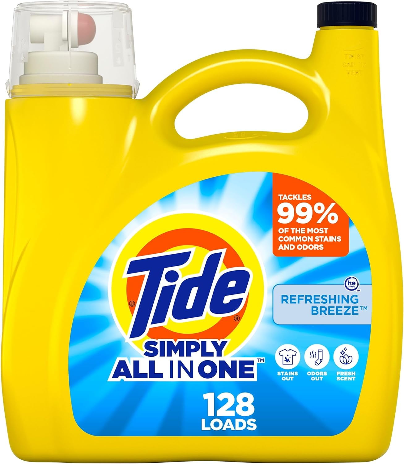 Simply All-In-One Liquid Laundry Detergent, Refreshing Breeze Scent ...