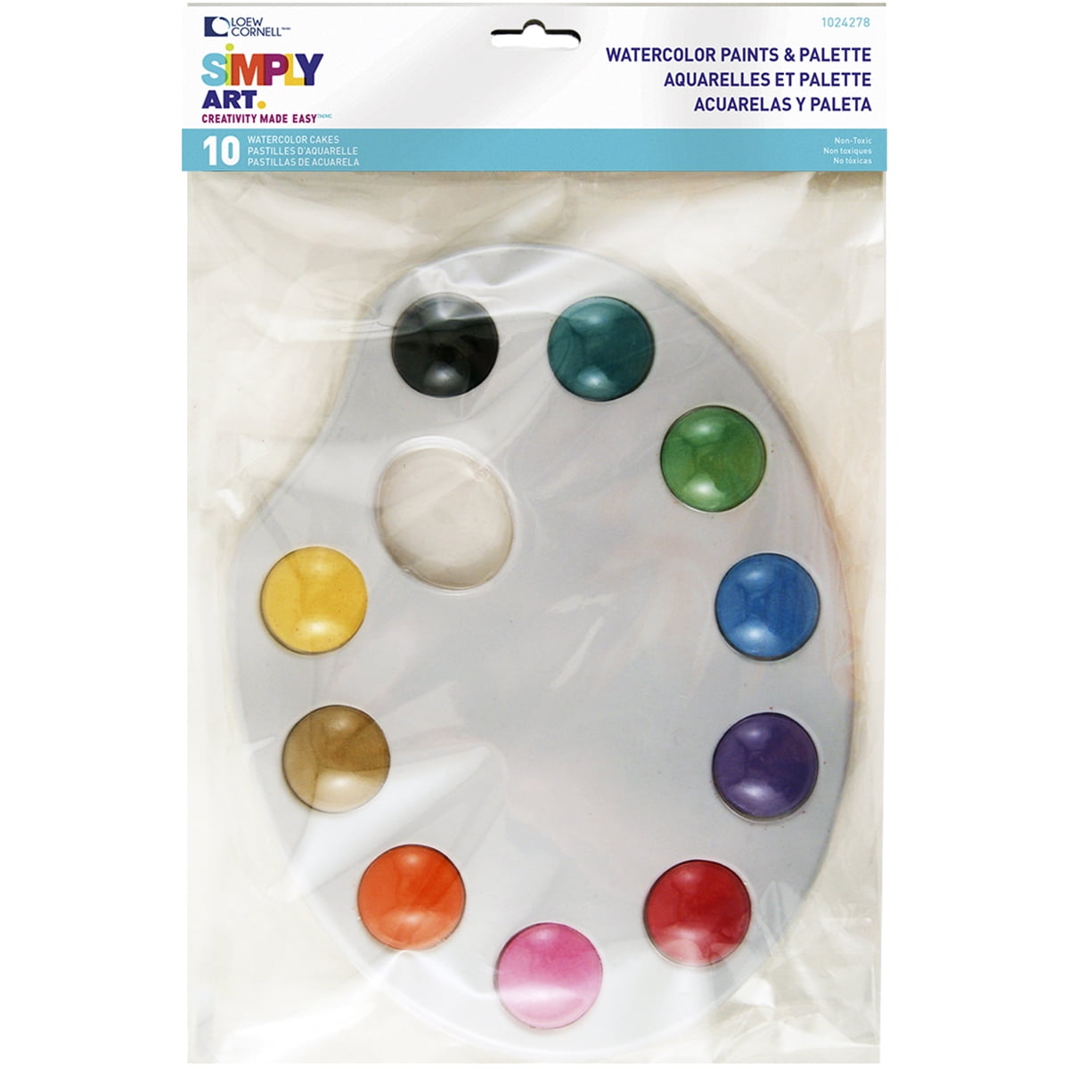Simply Art Watercolor Cakes W/Palette - Walmart.com