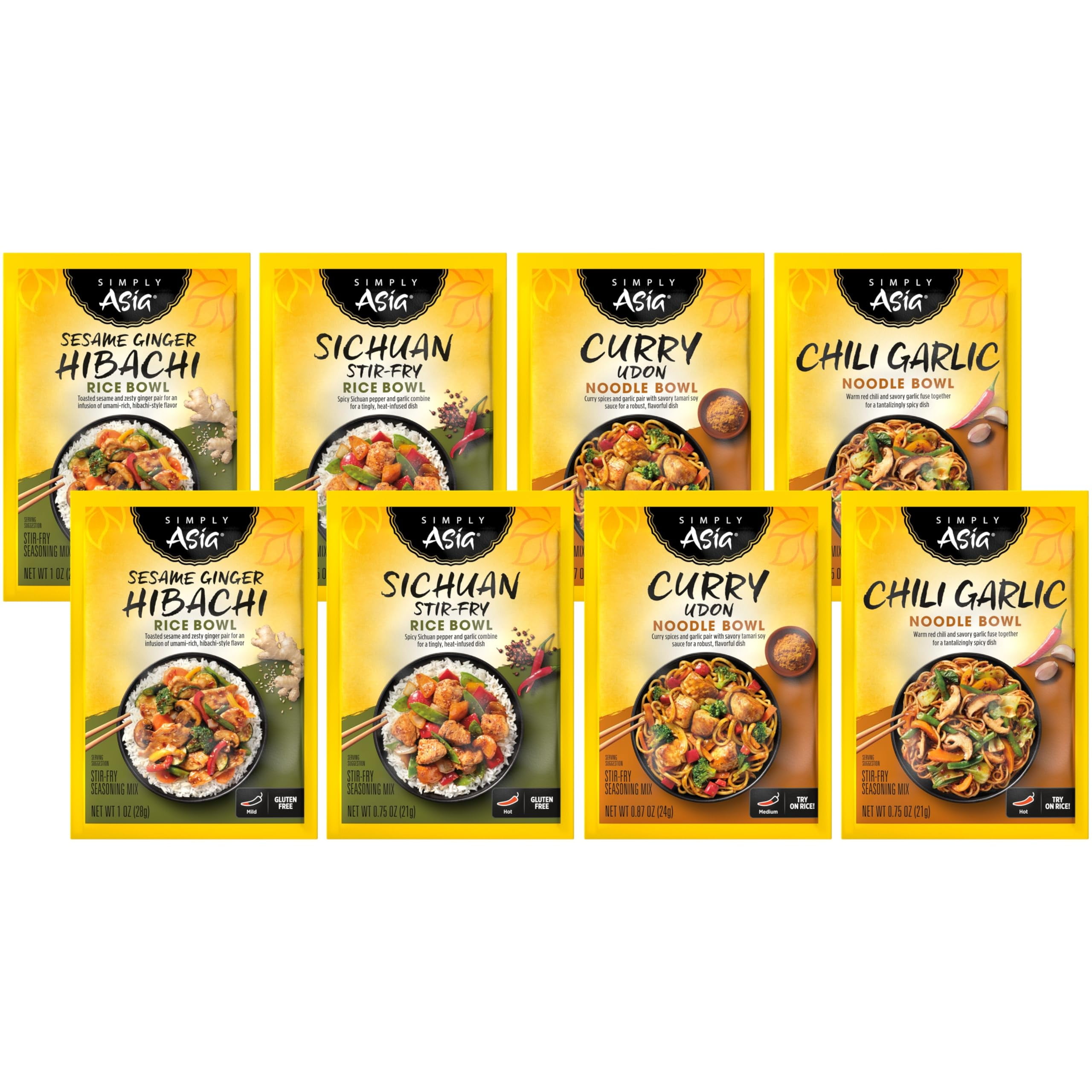Simply Asia Rice and VTF5 Noodle Bowl Seasoning Mix Variety Pack, 6.74 ...