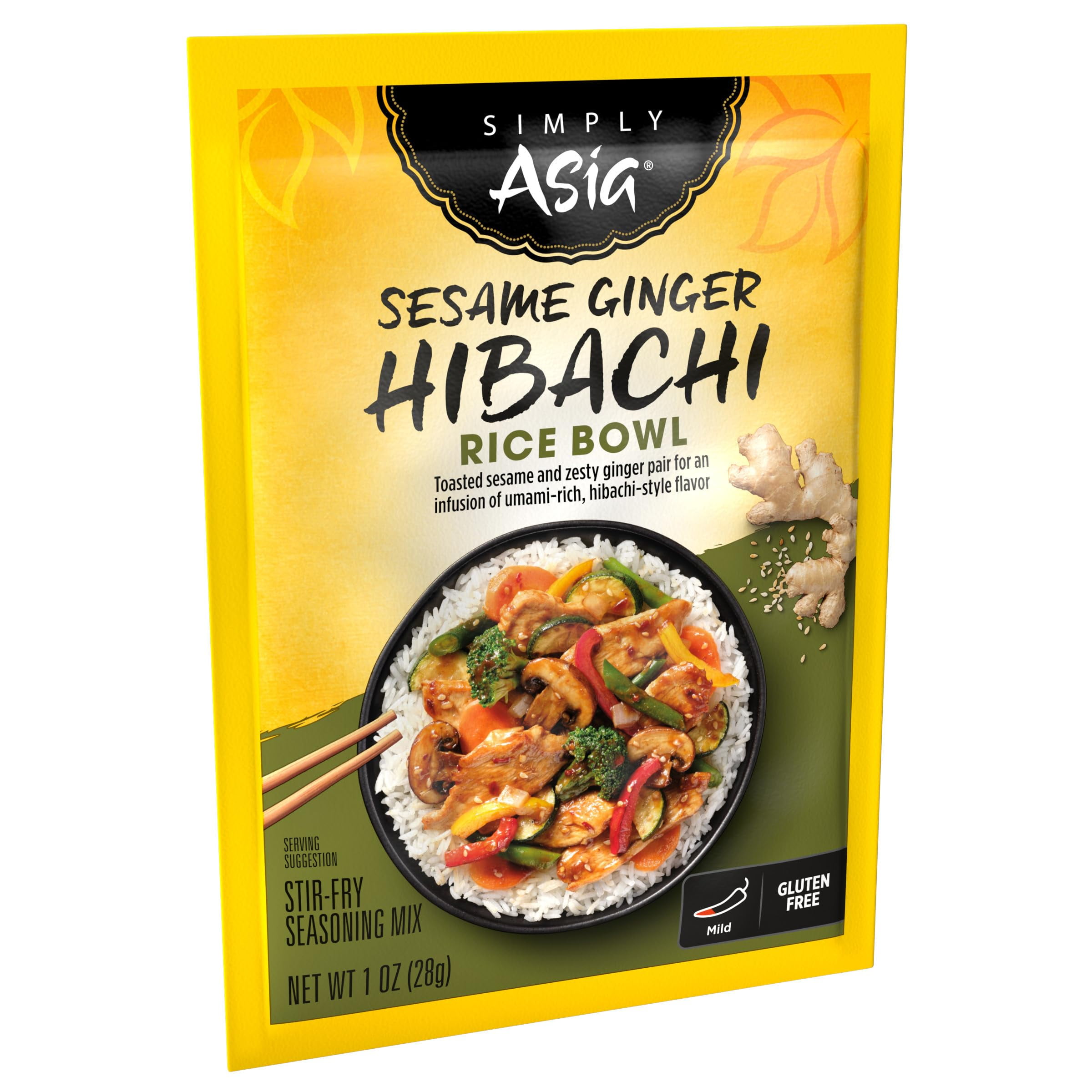 Simply Asia SesameUMRT Ginger Hibachi Rice Bowl Seasoning Mix, 1 oz (Pack of 12) - Walmart.com