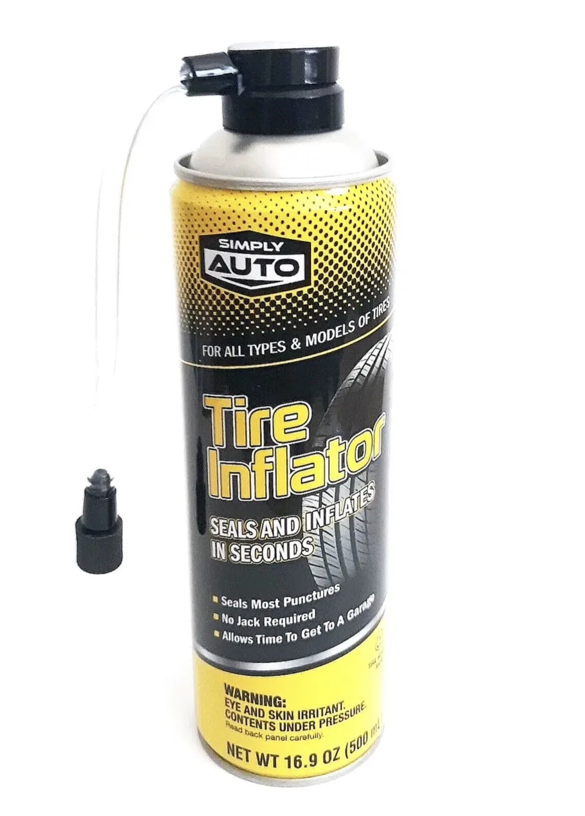Simply Auto 1X Tire Inflator Road Instant Fix a Flat Tire Easy Hose Air ...