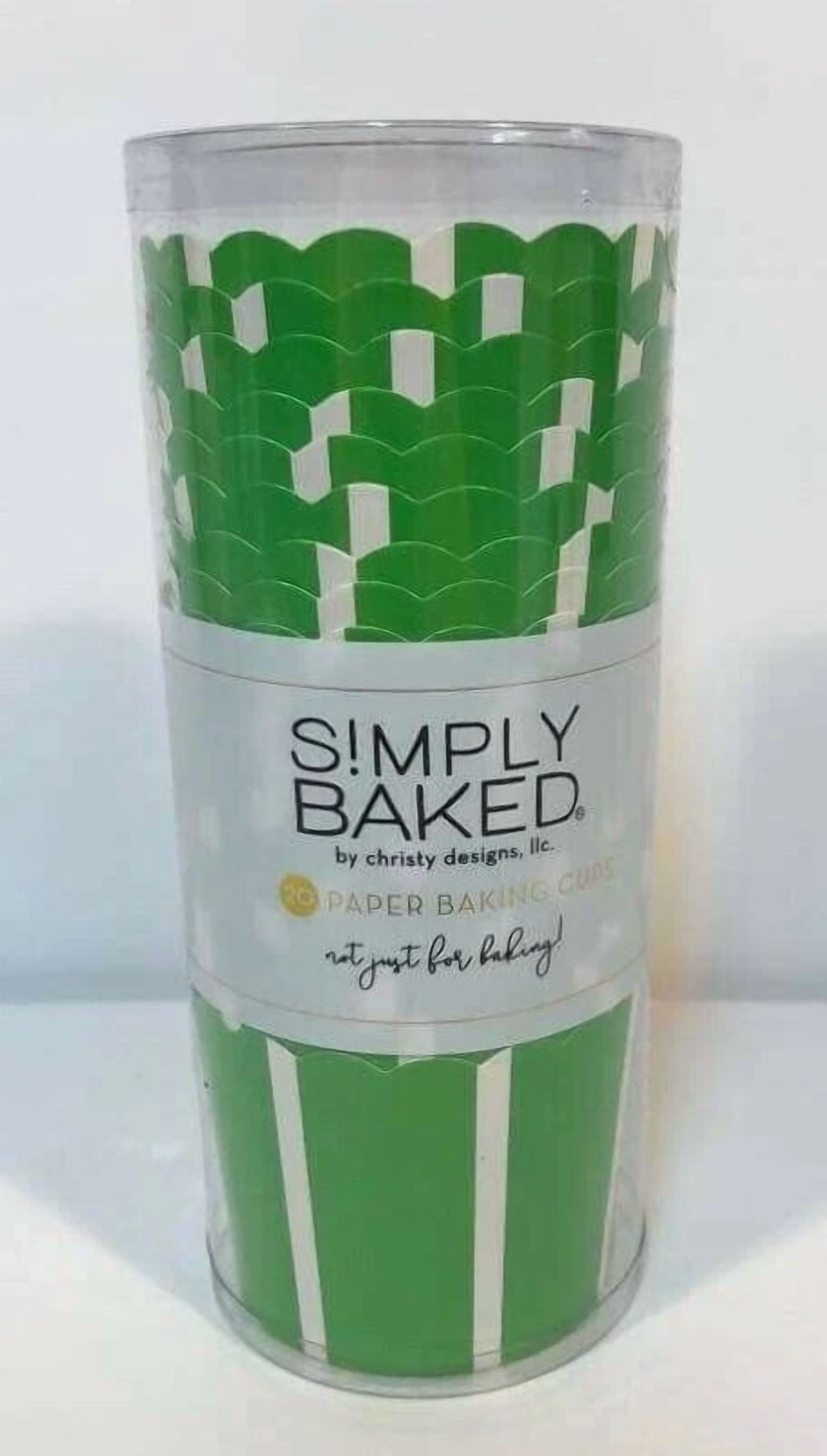 Simply Baked - Large Baking Cup - 20 Pack - Green W/ White Stripes Clg ...