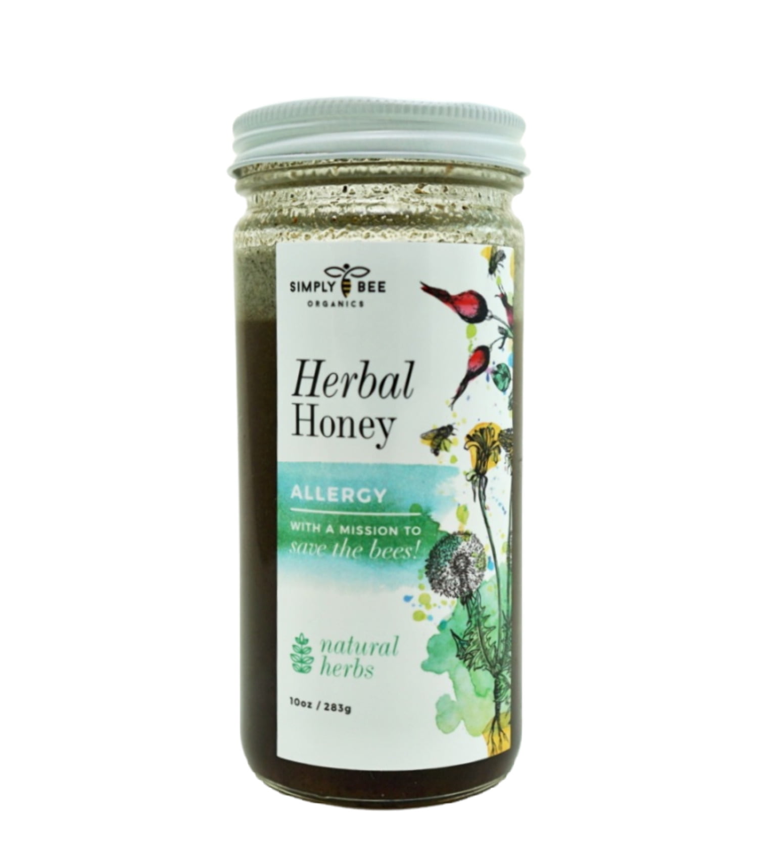 Simply Bee Organics Allergy Herbal Honey | Pure Organic Raw Honey ...